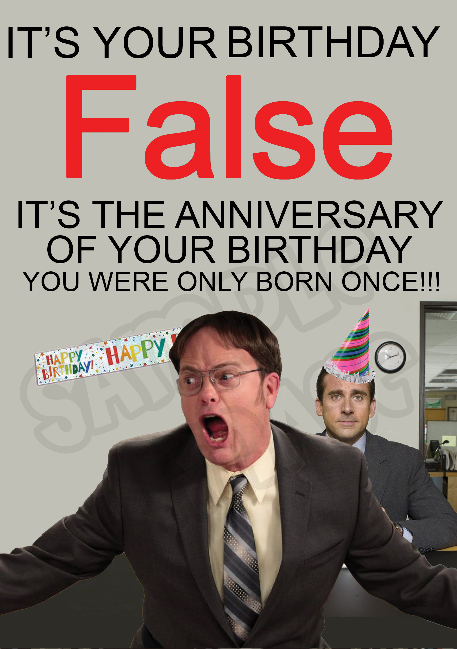 Printable the Office Dwight Schrute Birthday Cards for Her, Birthday ...