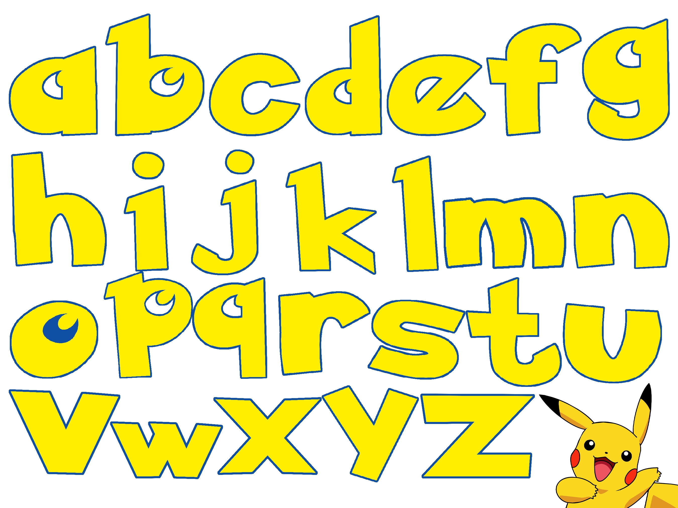 Pokémon Printable Font DIY Digital Files Letters & Numbers - Etsy Australia