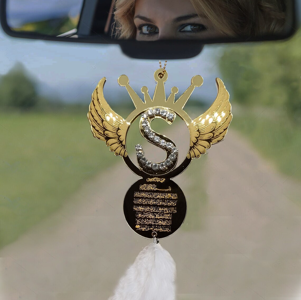 Angel Wing Car Hanging Accessories Personalized With Swarovski Silver ...