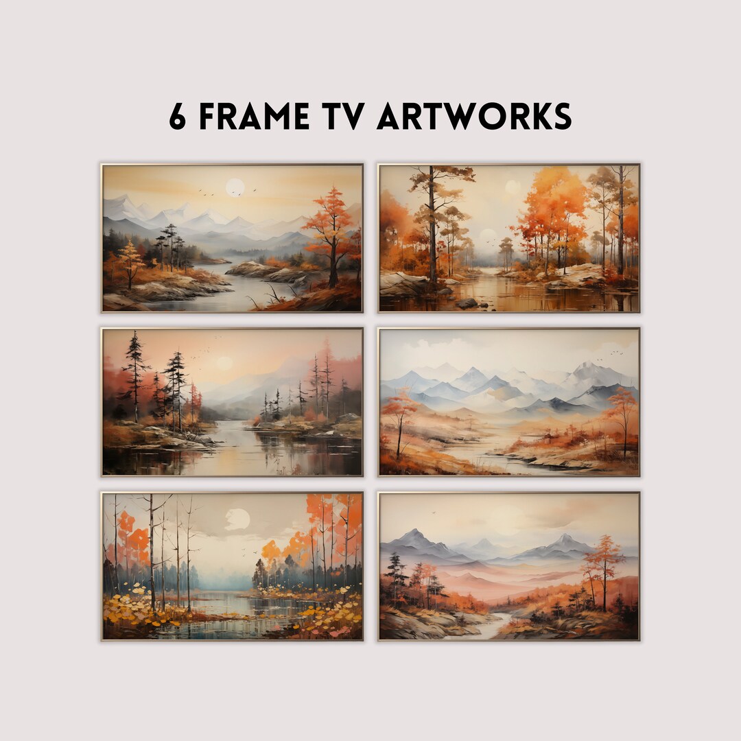 Frame TV Art Set Forest Painting Smart Tv Art Bundle Forest Landscape ...