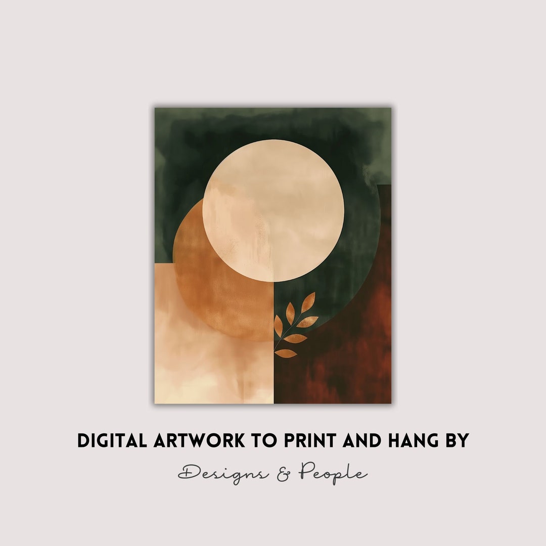 Boho Decor Printable Poster, Printable Contemporary Artwork in Neutral ...