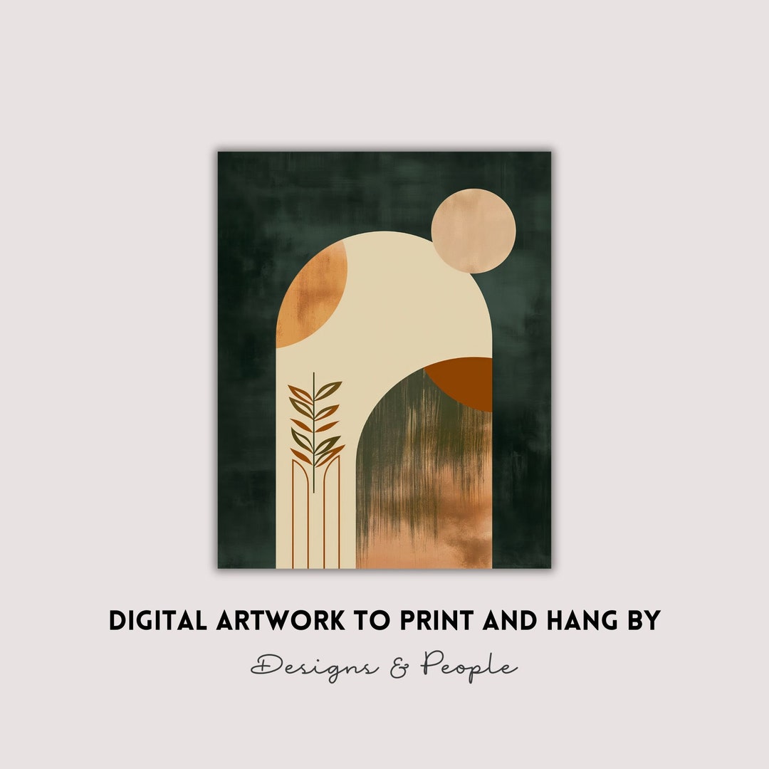 Boho Decor Printable Poster, Printable Contemporary Artwork in Neutral ...