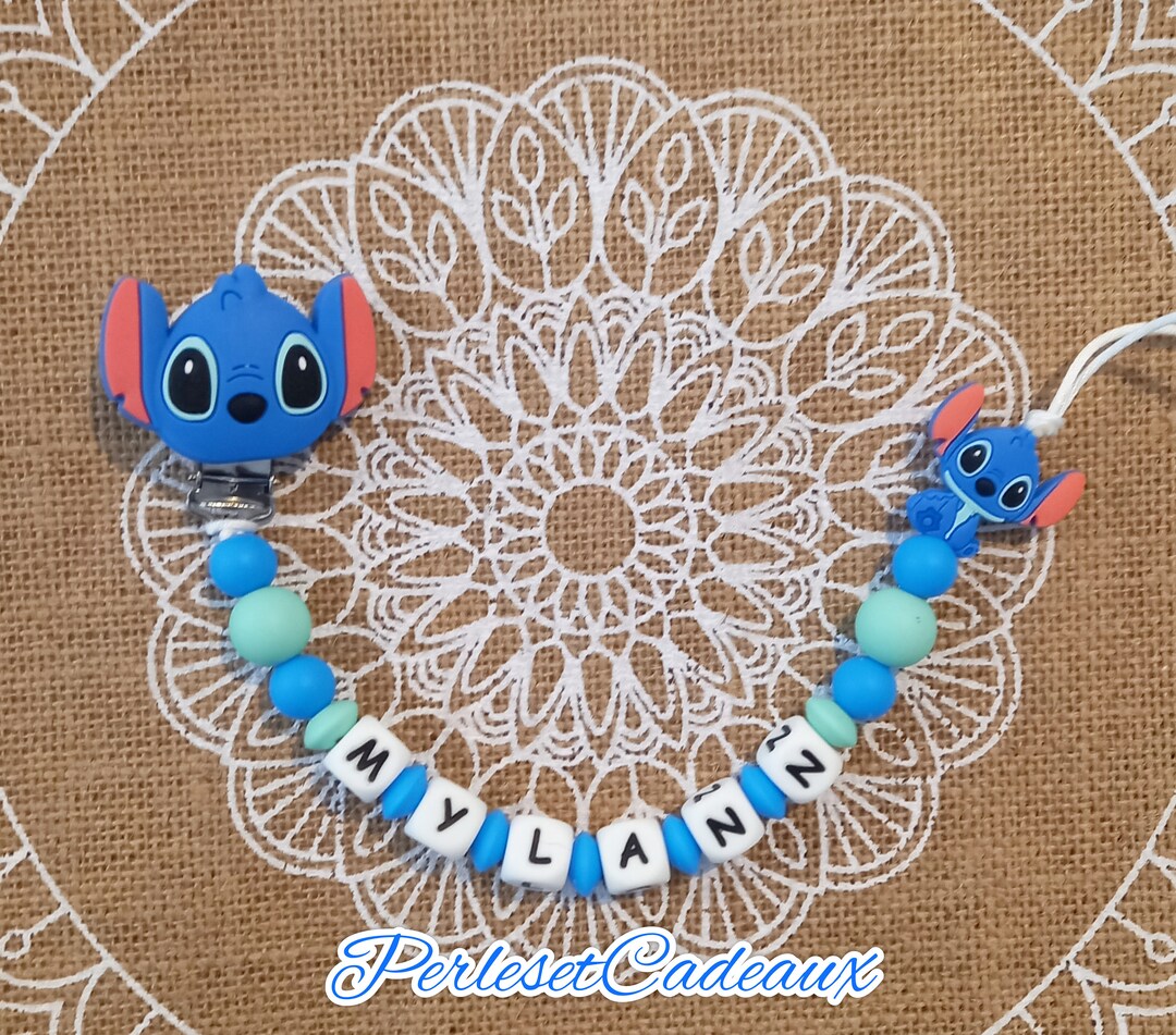 Stitch Pacifier Clip Personalized Stitch Blue Baby Gift MAM - Etsy