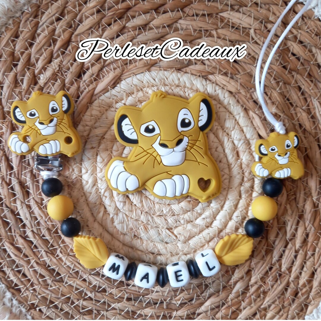 Personalized Lion Pacifier Clip Matching Lion King Ring Baby Birth Gift ...