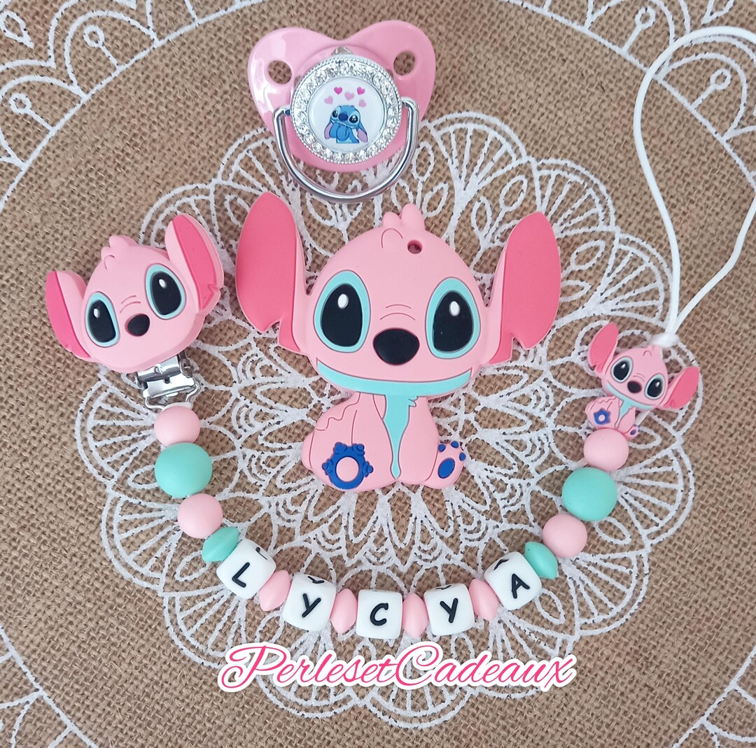 Angel Personalized Pacifier Clip Angel Pink Silicone Figurine and ...