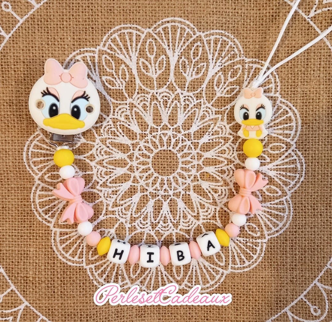 Daisy Personalized Duck Pacifier Clip - Pink Girl Birth Gift. Mom - Etsy