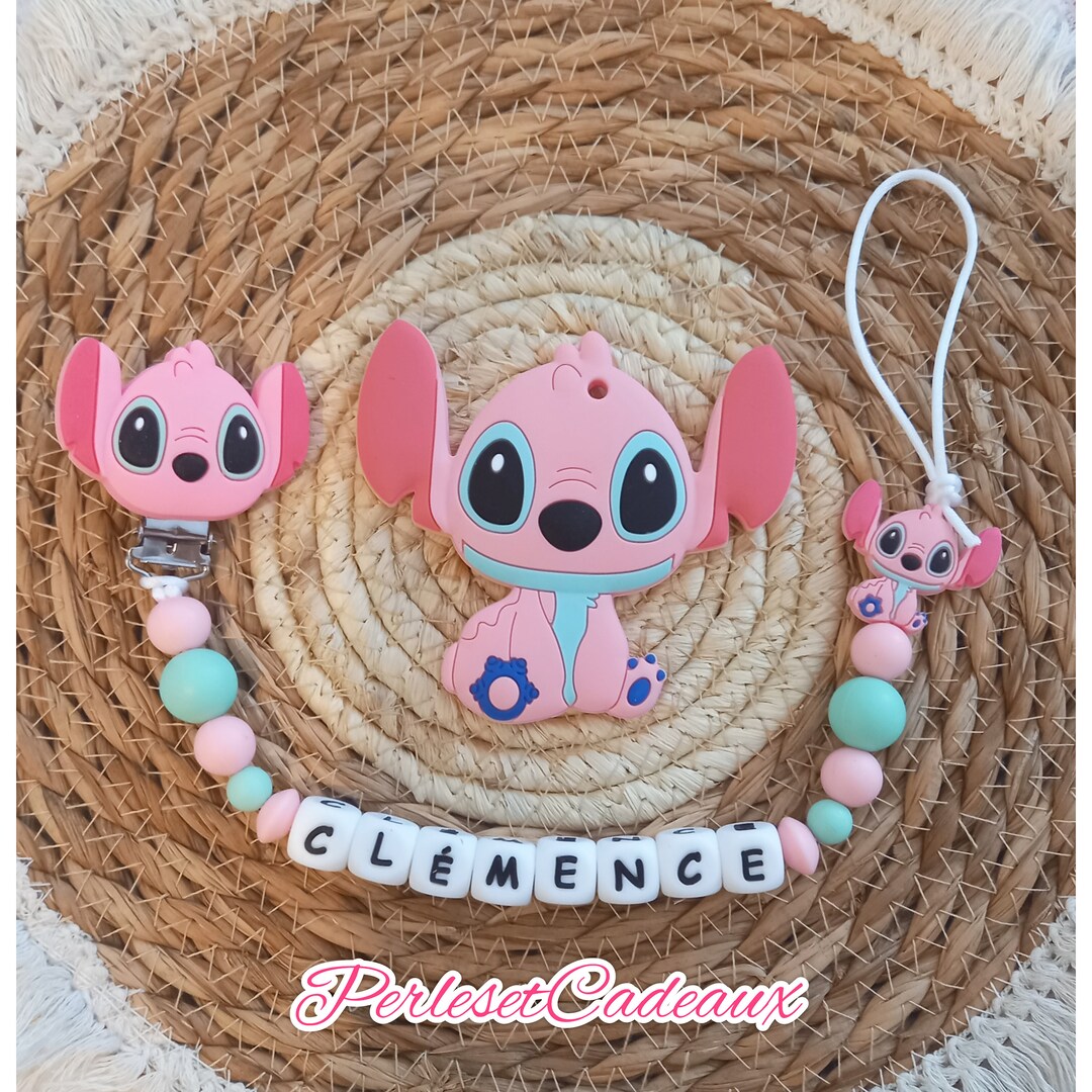 Personalized Pacifier Clip Angel Ring Assorted Pink Silicone Baby Birth ...