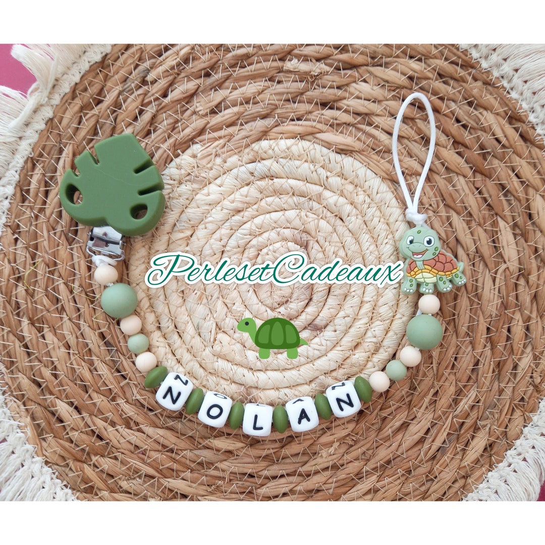 New Turtle Pacifier Clip Personalized Silicone Pacifier Baby Birth Gift ...