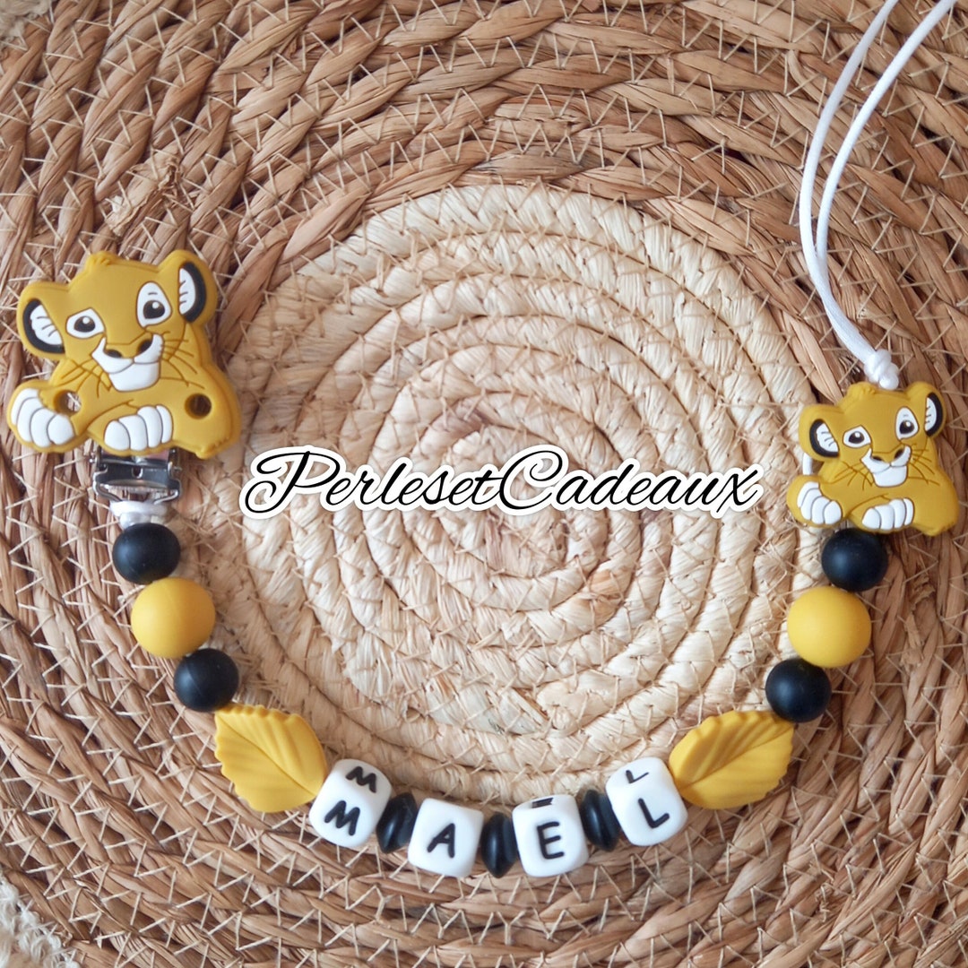 Lion Personalized Pacifier Clip Black Lion - Etsy