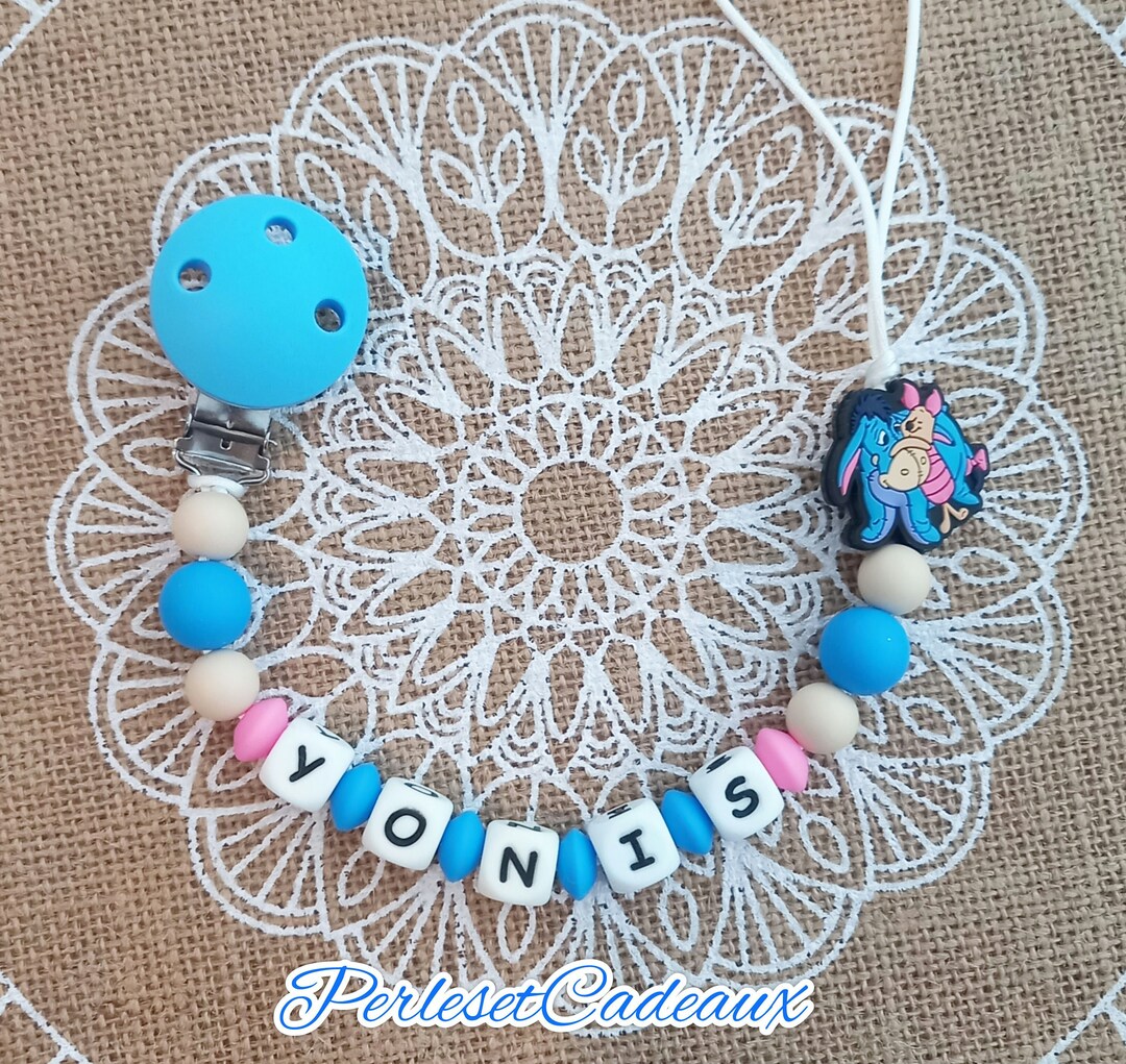 Personalized Silicone Pacifier Clip Eeyore and Piglet Baby Birth Gift ...