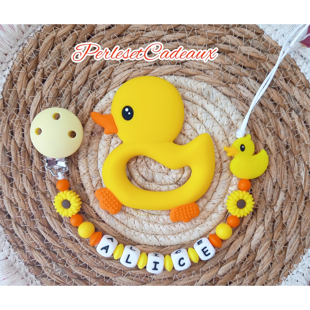 Personalized Duck Pacifier Clip Personalized Pacifier Clip and Matching ...