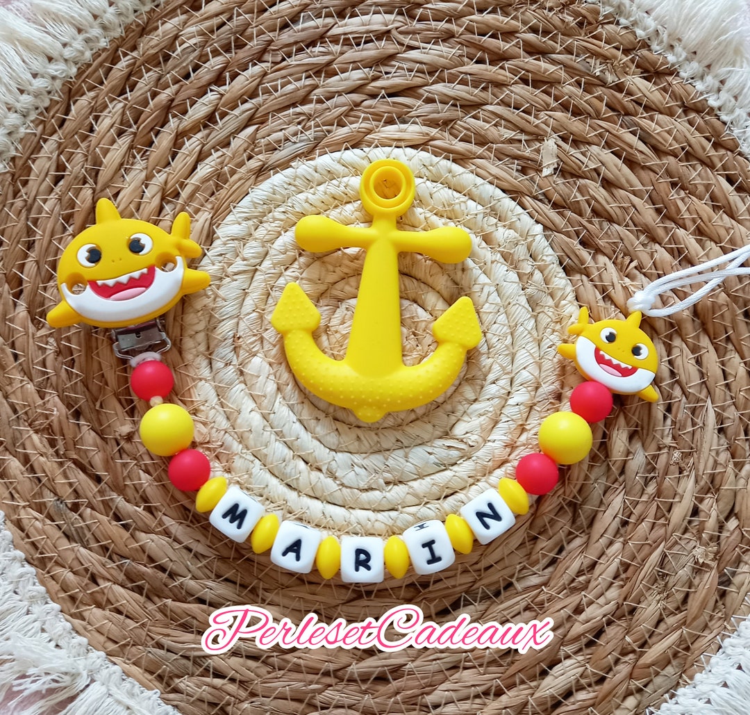 Personalized Pacifier Clip Shark Anchor Ring Baby Birth Gift - Etsy
