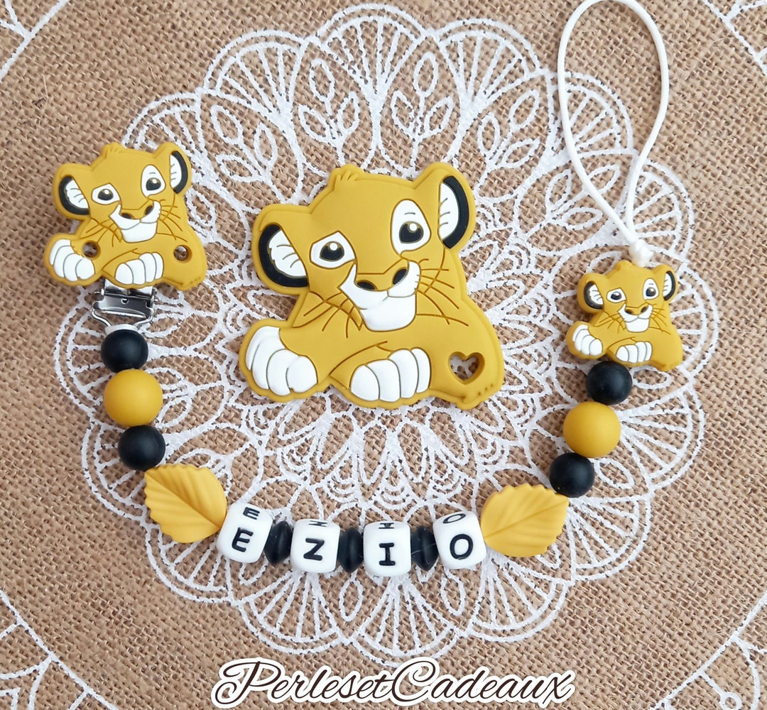 Personalized Lion Pacifier Clip Matching Lion King Ring Baby Birth Gift ...