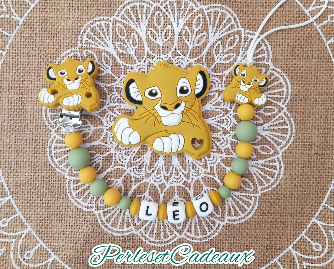 Personalized Simba Pacifier Clip + Matching Ring Lion King Baby Birth ...