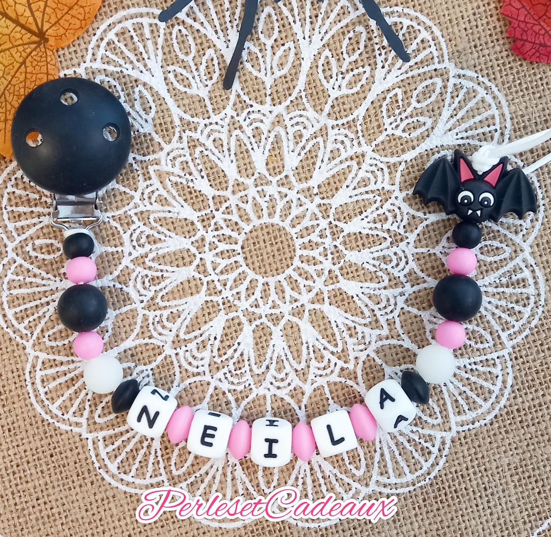 Halloween Bat Personalized Silicone Pacifier Clip Baby Birth Gift mam ...