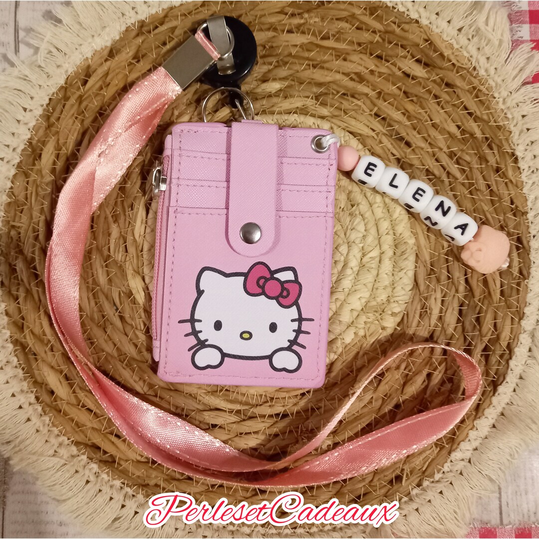 Hello Kitty Pink Coin Card Holder Personalized Disney First Name Bus ...
