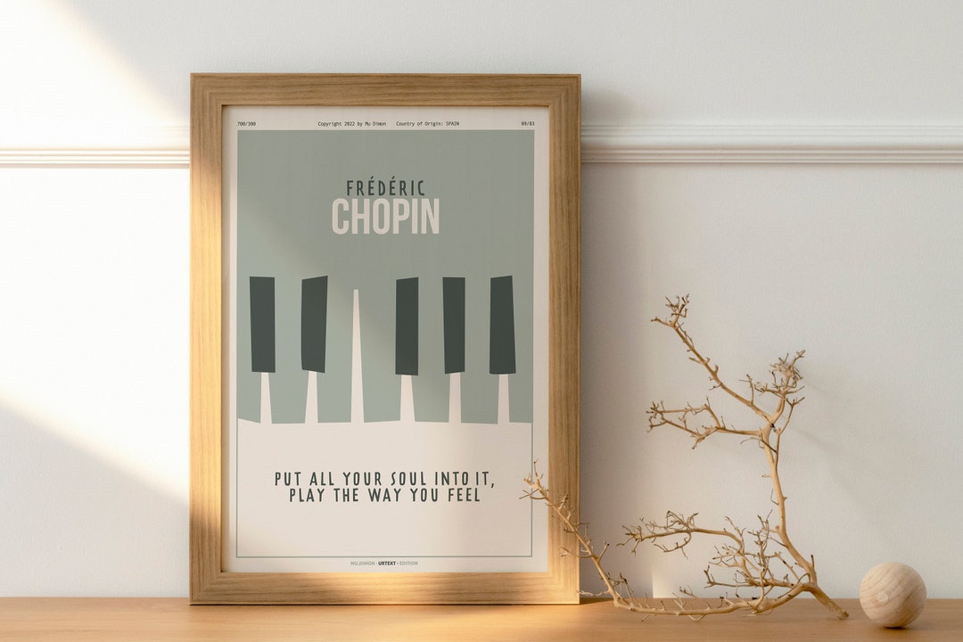 Chopin Classical Music Poster, Music Wall Art, Musicians, Minimalistic ...