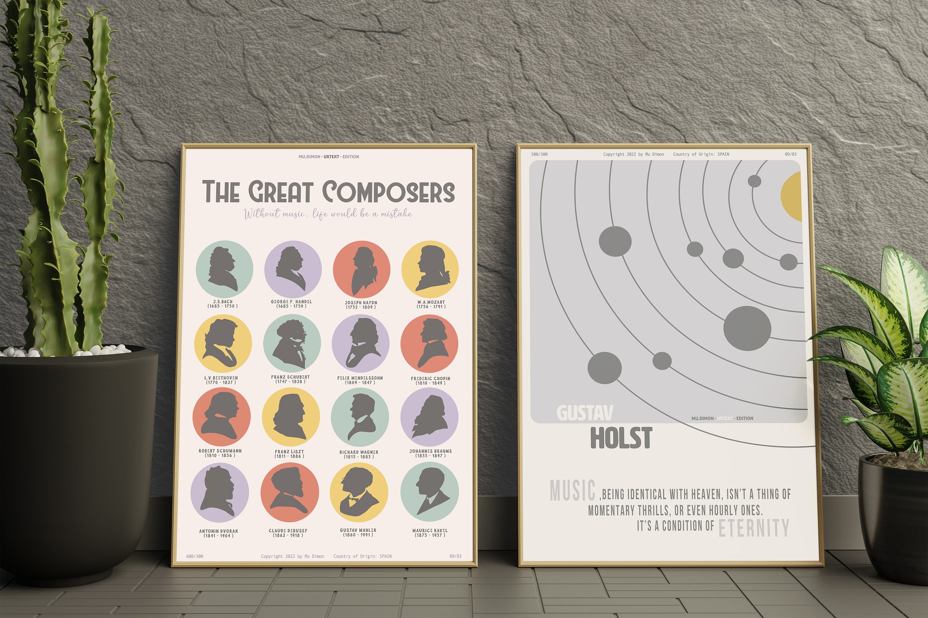 The Great Composers & Holst. COLLECTION Two Classical Music Posters ...
