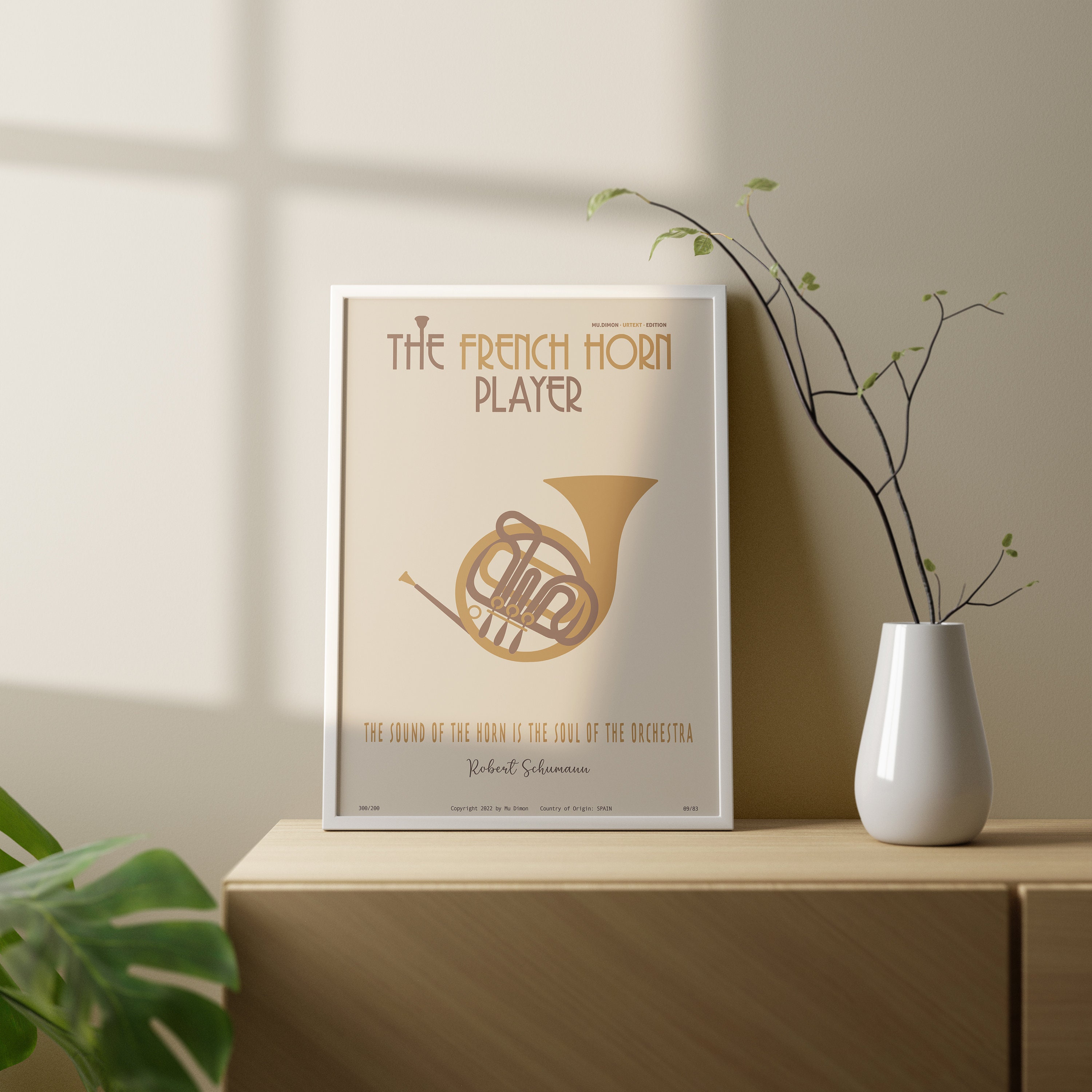 The French Horn Player - Classic Music Poster, Music Wall Art ...