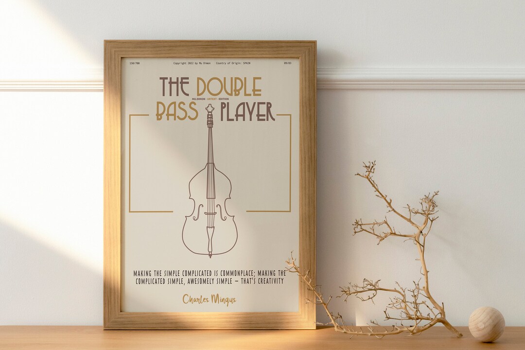 The Double Bass Player - Classic Music Poster, Music Wall Art ...