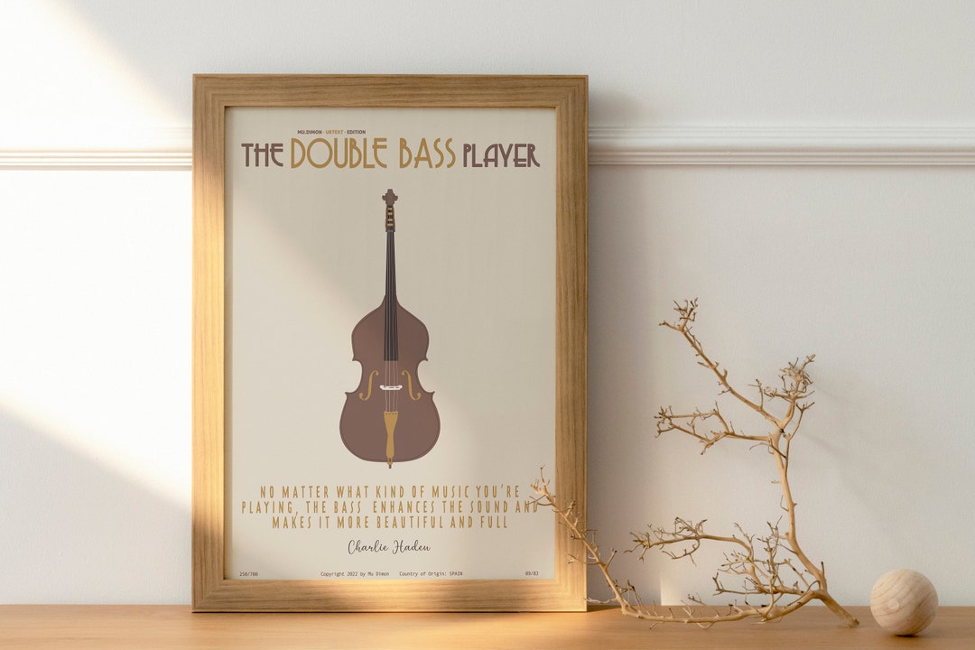 The Double Bass Player - Classic Music Poster, Music Wall Art ...
