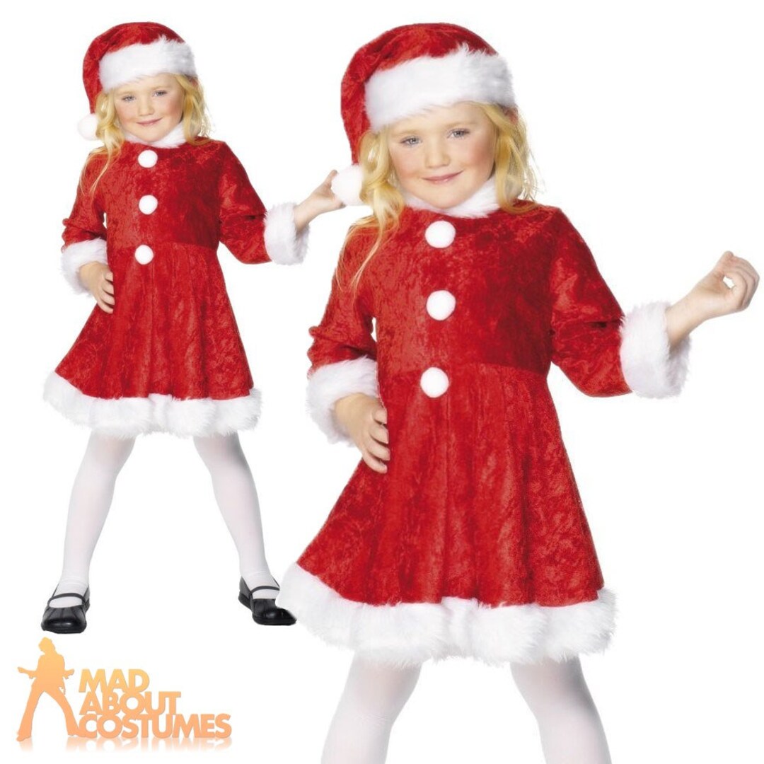 Girls Mini Miss Santa Claus Costume Kids Christmas Child Fancy - Etsy