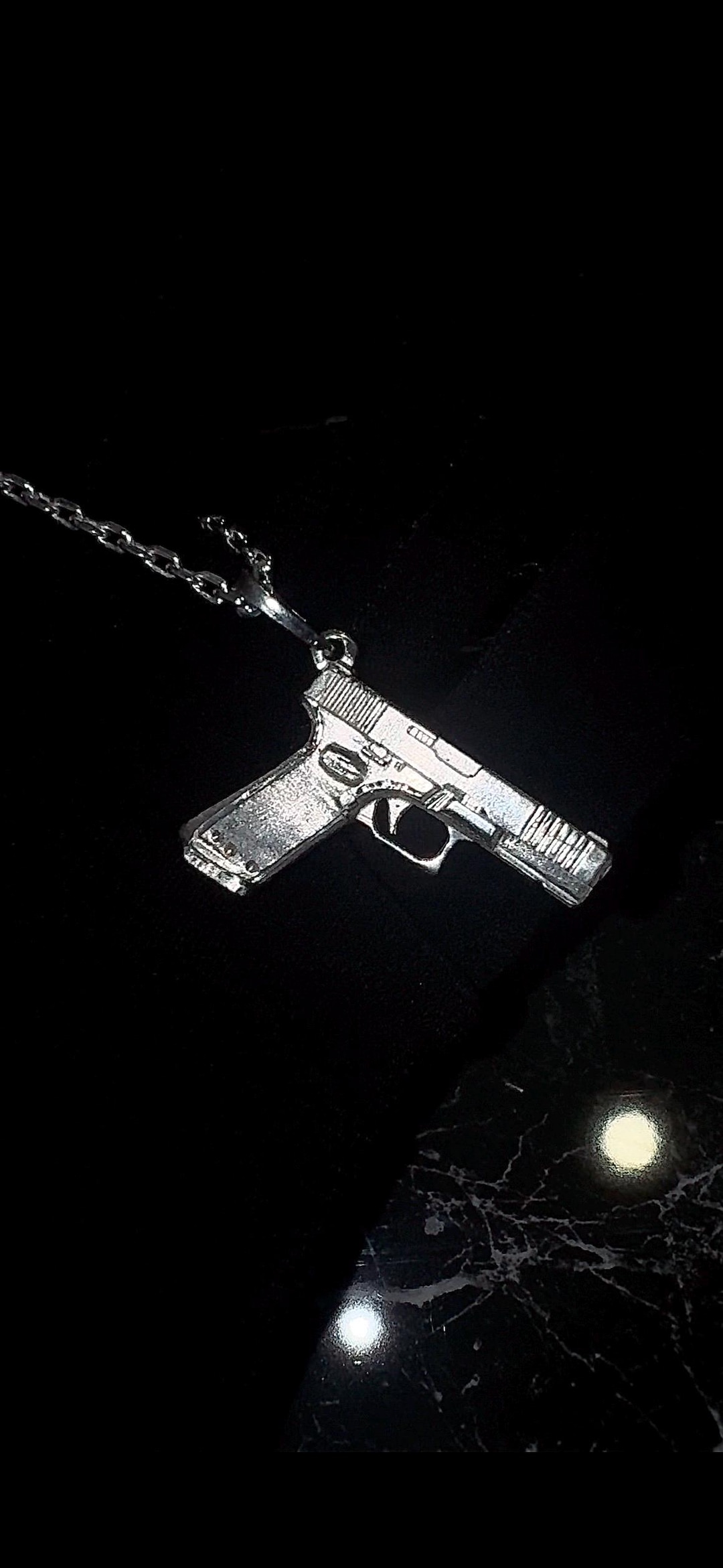 Glock Pistol Pendant, Pistol Necklace, Sterling Silver Gun Necklace ...