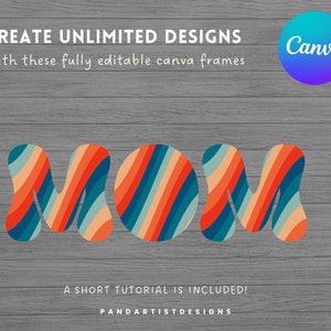 Fill Your Own Doodle Groovy Letter & Number on CANVA - Drag and Drop ...