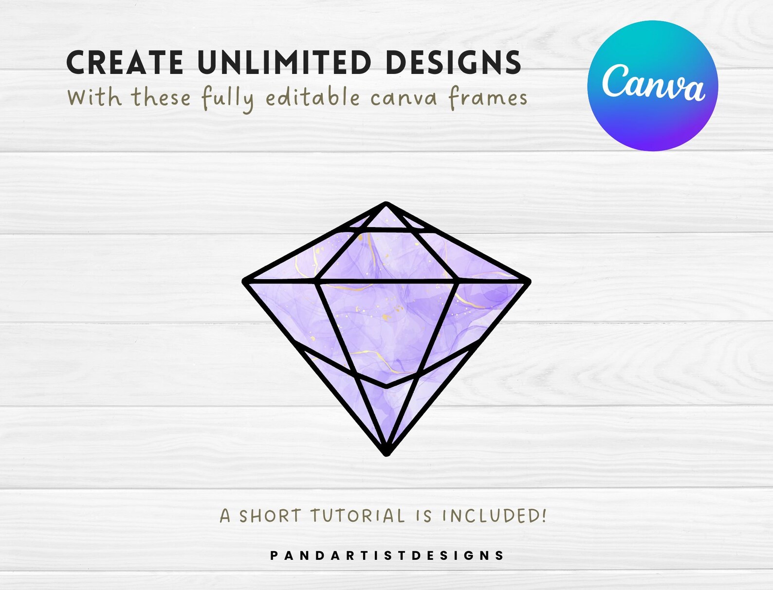 Make Your Own Diamond Design Luxure Bundle Canva Frames Template Drag ...