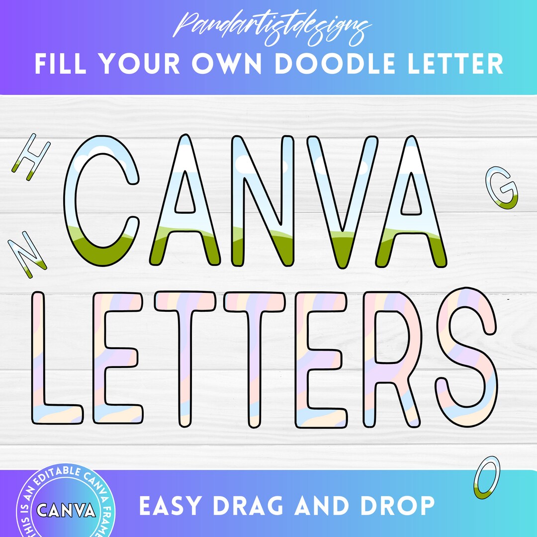 Fill Your Own Uppercase Doodle Letters on CANVA With Drag and Drop ... Fill Your Own Uppercase Doodle Letters on CANVA With Drag and Drop ...