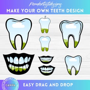 Make Your Own Tooth Design on CANVA With Easy Drag and Drop, Editable ...