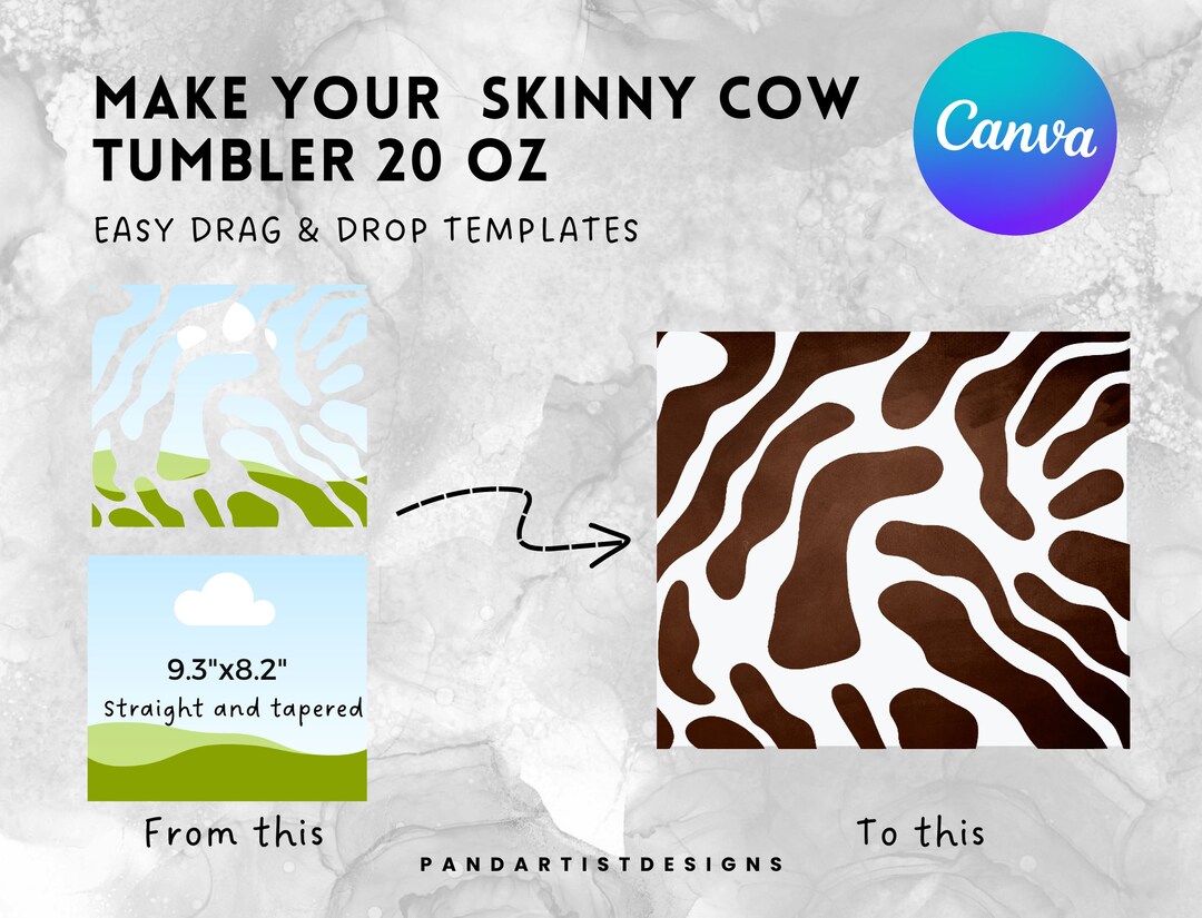 Make Your Own Cow Skin Tumbler Wraps Design on Canva With Drag - Etsy