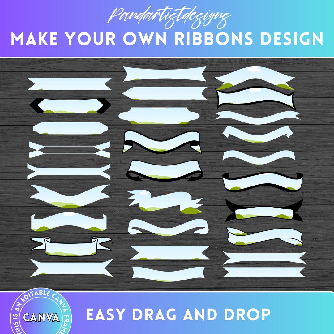 Make Your Own Ribbon Banner Design on CANVA - Easy Drag and Drop ...