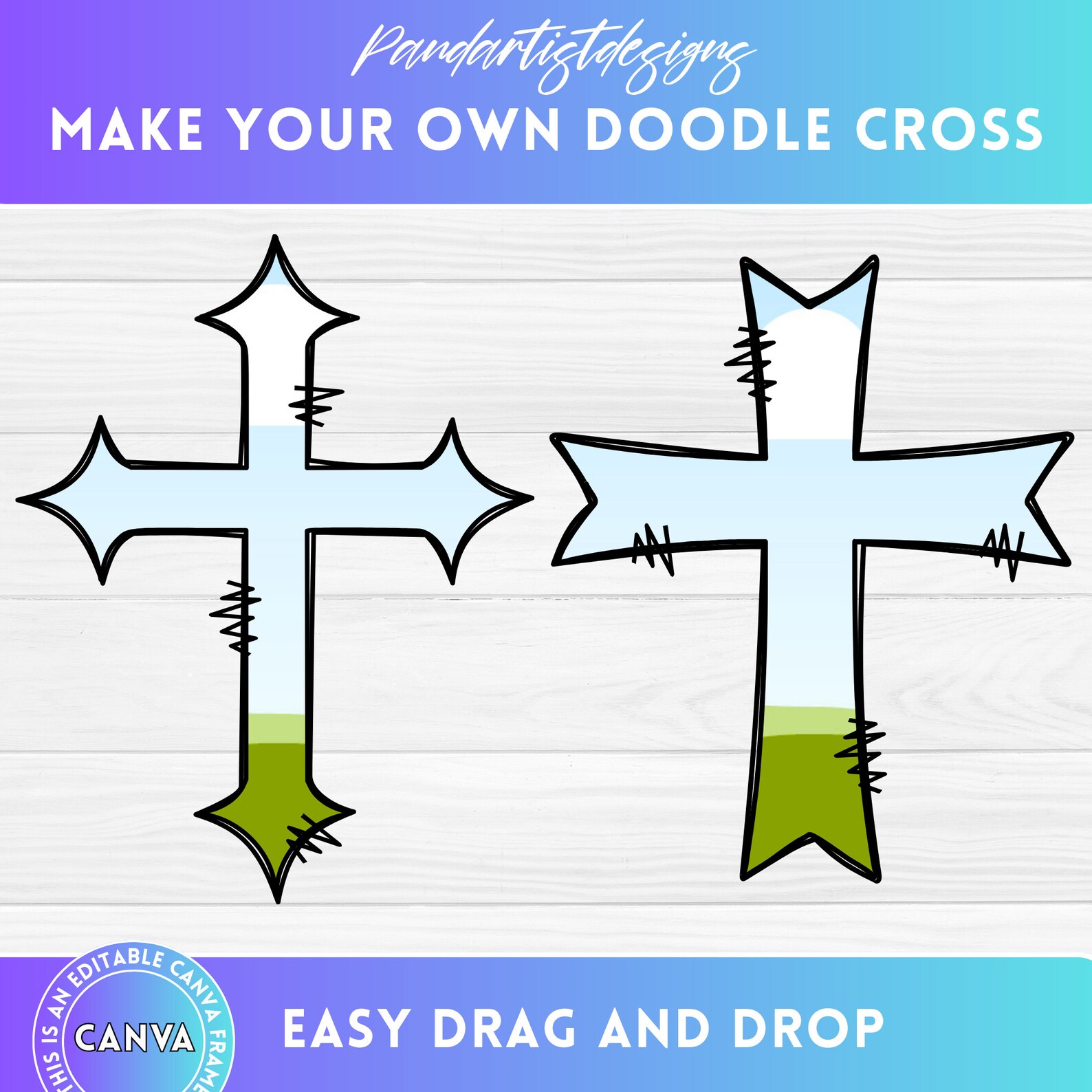 Make Your Own Doodle Cross Design on CANVA With Easy Drag and Drop ...