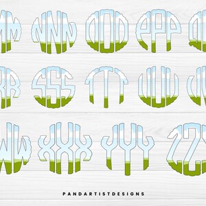 Canva Frames Scallop Monogram Alphabet - Easy Drag and Drop - Doodle ...