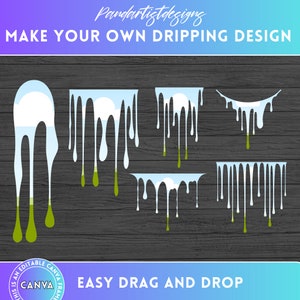 Fill Your Own Dripping Shape Design on Canva - Drips CANVA Frame Bundle ...