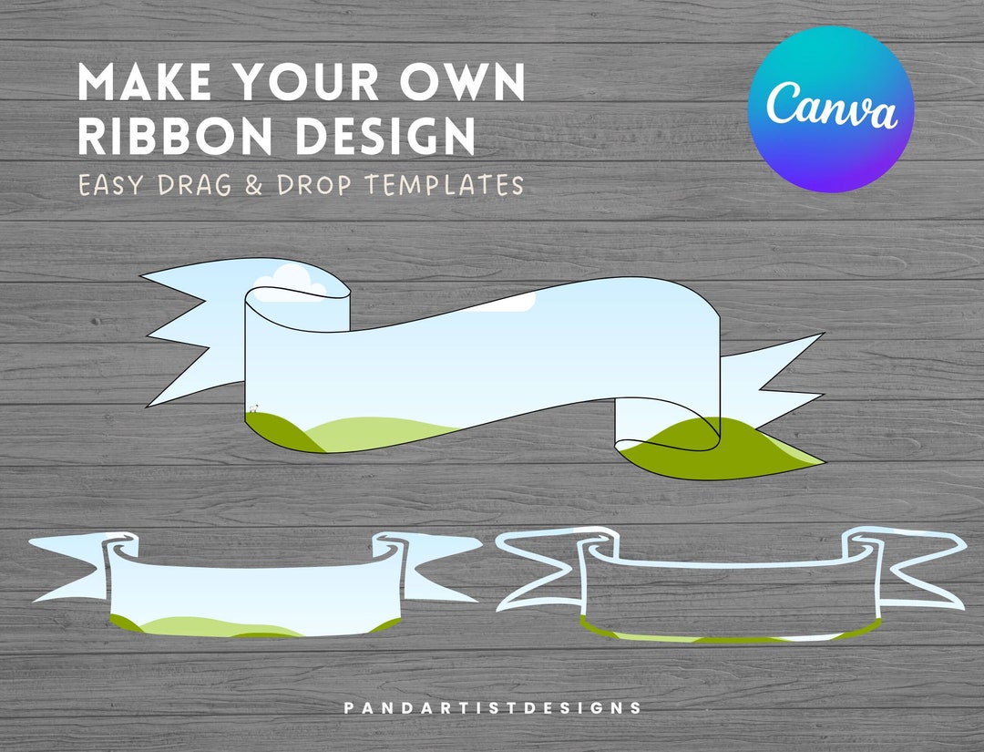 Make Your Own Ribbon Banner Design on CANVA Easy Drag and - Etsy