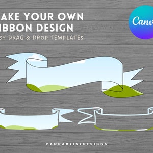 Make Your Own Ribbon Banner Design on CANVA Easy Drag and - Etsy