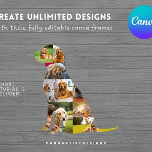 DIY Dog and Paw Photo Collage Design on CANVA - Editable Canva Frame ...