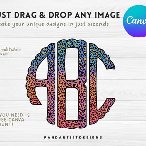 Canva Frames Scallop Monogram Alphabet - Easy Drag and Drop - Doodle ...