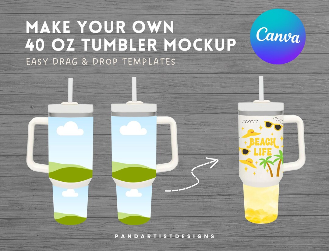 Make Your Own 40oz TUMBLER Mockup Design on CANVA Editable - Etsy