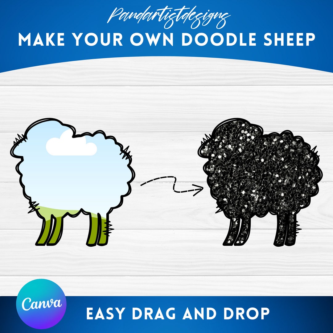 Make Your Own Doodle Sheep Design on Canva, Editable Template CANVA ...