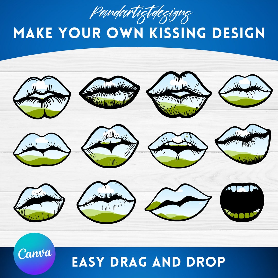 Fill Your Own Lips With Photos on CANVA , Editable CANVA Frames Bundle ...