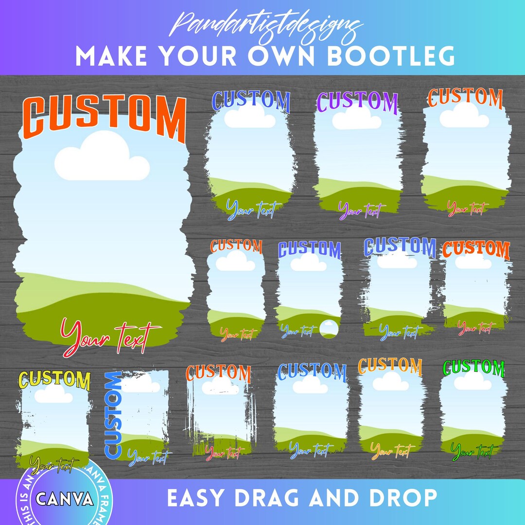 Custom Bootleg Editable Canva Frame Template, Drag and Drop, Photo ...