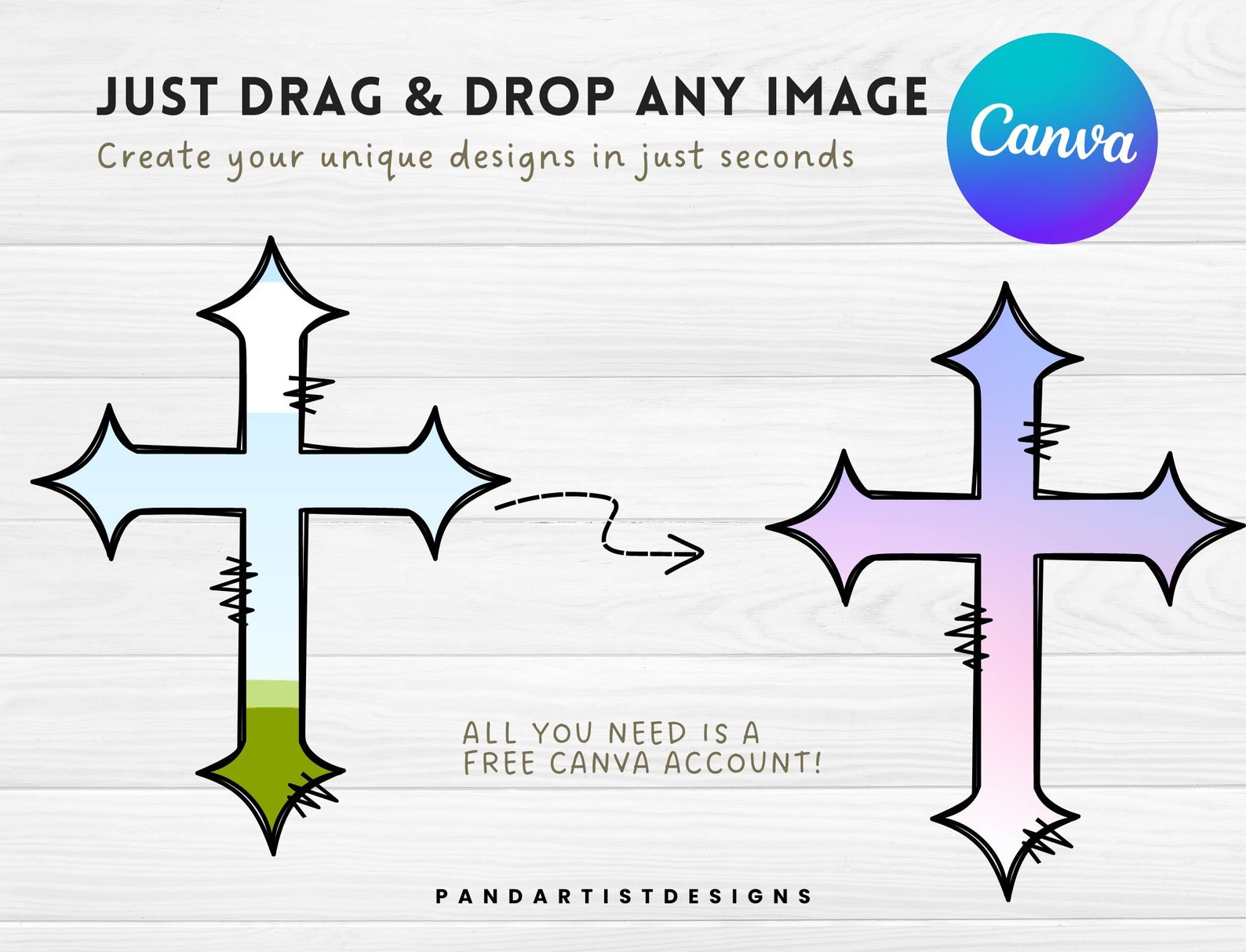 Make Your Own Doodle Cross Design on CANVA With Easy Drag and Drop ...