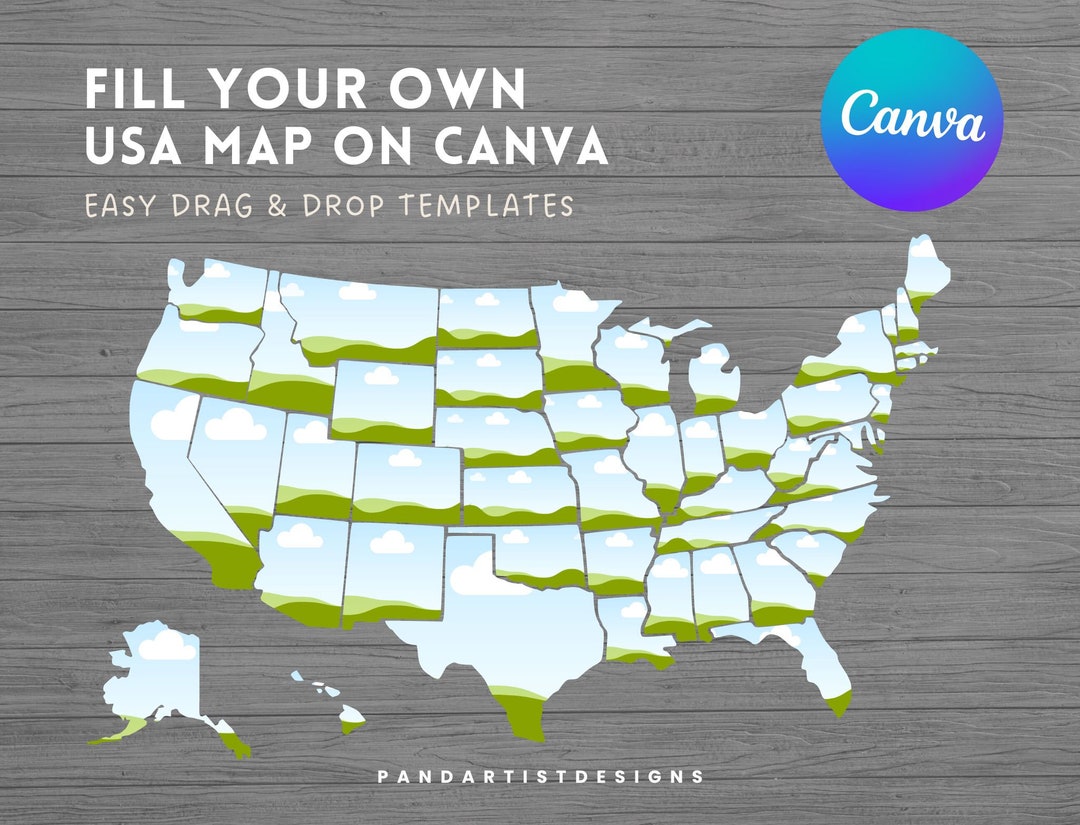Fill Your Own 50 States of America on Canva United (Download Now) - Etsy