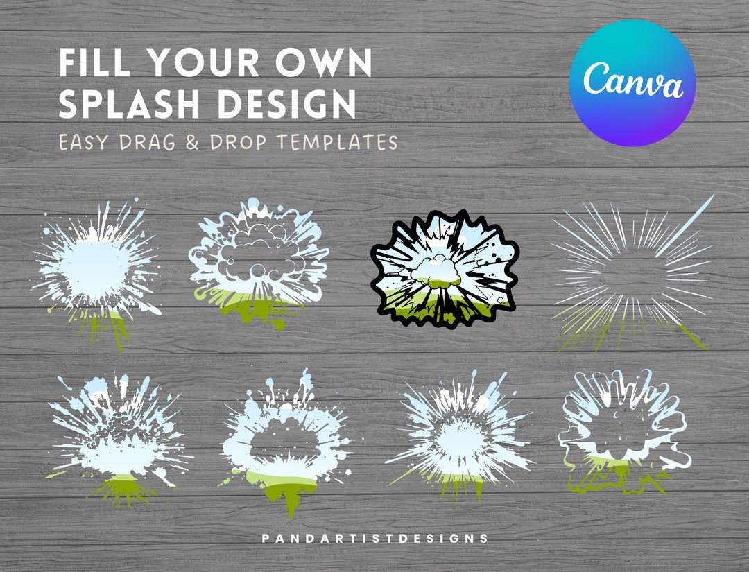 Make Your Own Splash Effect Design on CANVA Canva Frames - Etsy