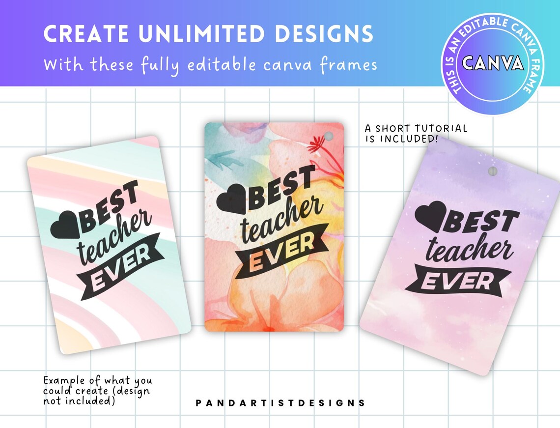 Rectangle Keychain Editable Canva Frame, Drag & Drop, Printable ...