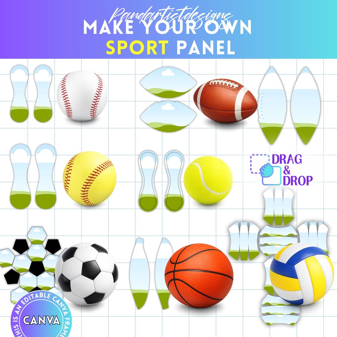 Sports Panel Template BUNDLE, Custom Basketball Panel, Printable ...