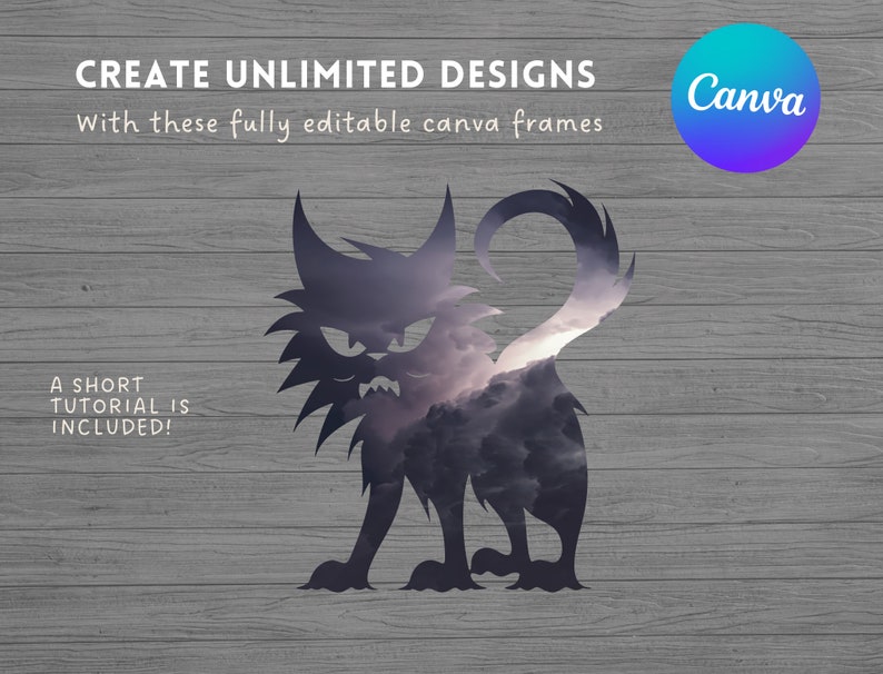 Make Your Own Angry Cat Design on CANVA - Canva Frame Bundle - Easy ...